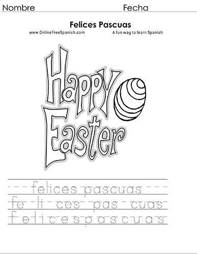 easter coloring pages in spanish