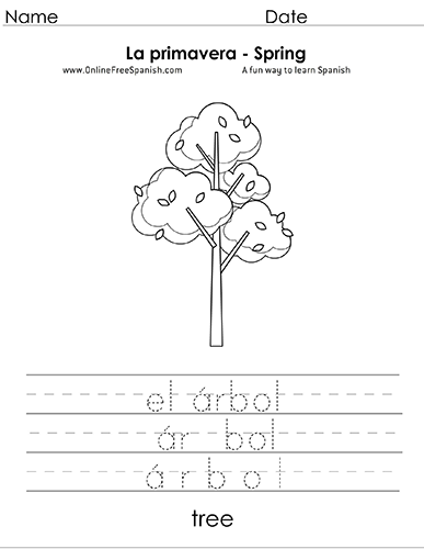 spring coloring pages spanish
