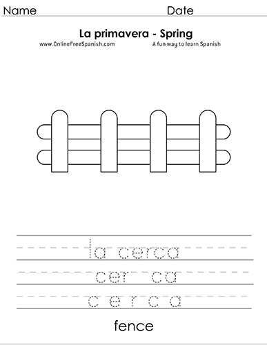 spring coloring pages spanish