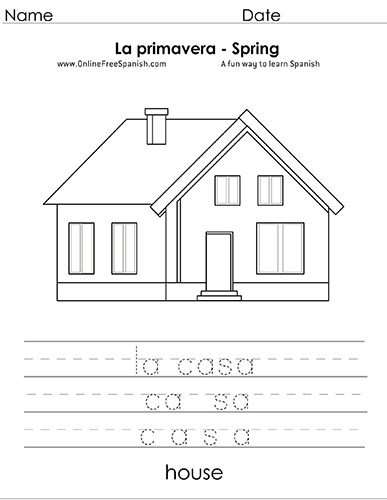 spring coloring pages spanish