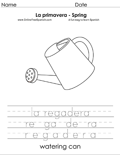 spring coloring pages spanish