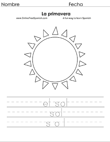 spring coloring pages spanish